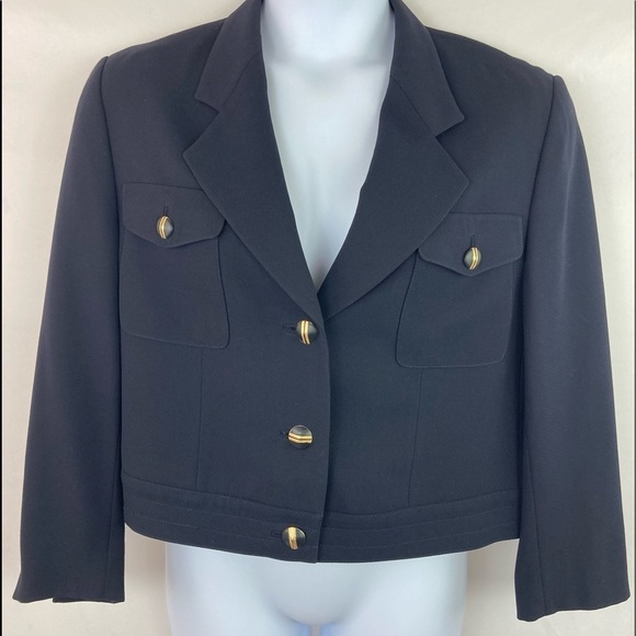 Basler | Jackets & Coats | Vintage Cropped Basler Blazer Jacket Size 44 ...